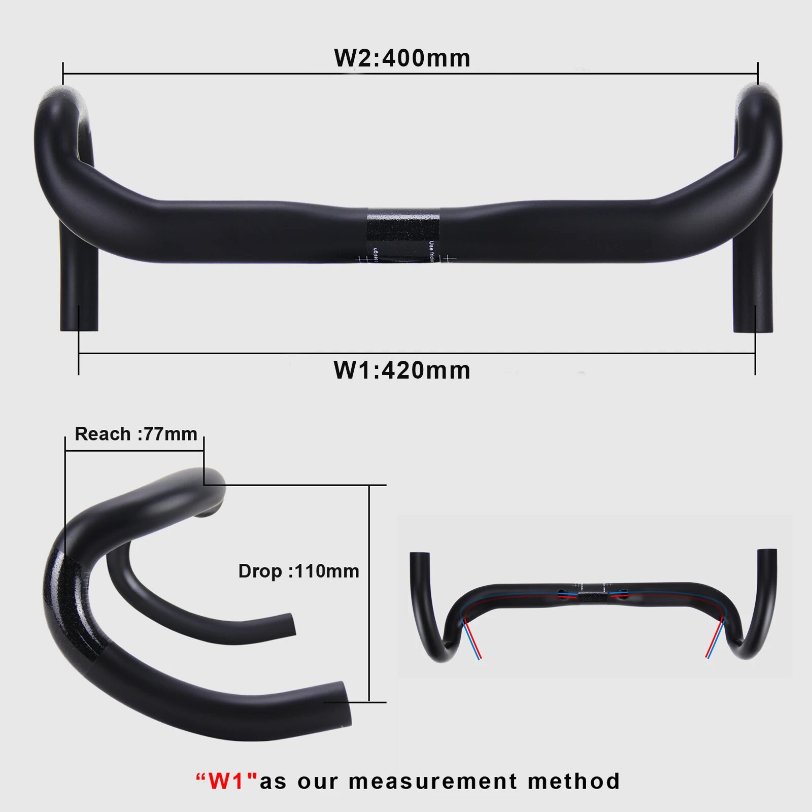 Углеродный изогнутый руль RXL SL 31.8 мм для шоссейных велосипедов No Logo Matte 420