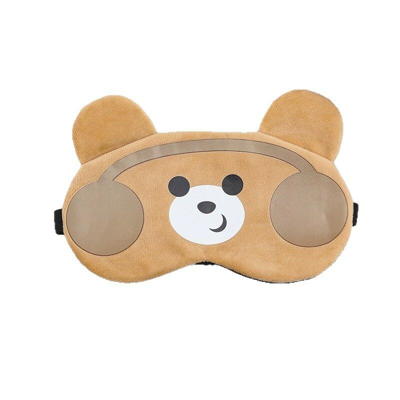 Милая маска для сна с медведем, плюшевая мультяшная маска для сна с наушниками, мягкая повязка на глаза для детей и взрослых, удобная повязка для сна, путешествий, снятия усталости глаз