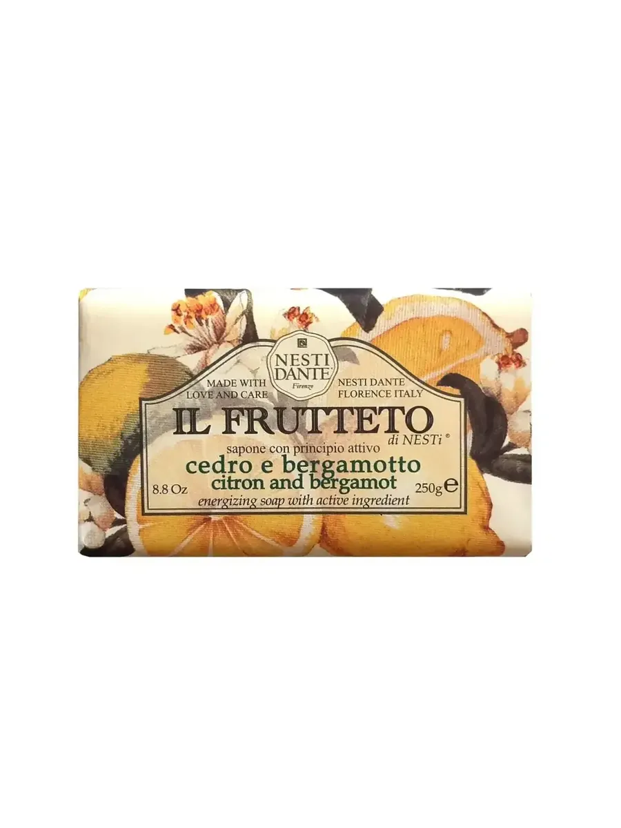 Мыло Nesti Dante Soap IL Frutteto, Высококачественное растительное "Фруктовая Линия", Лимон и Бергамот, 250 г
