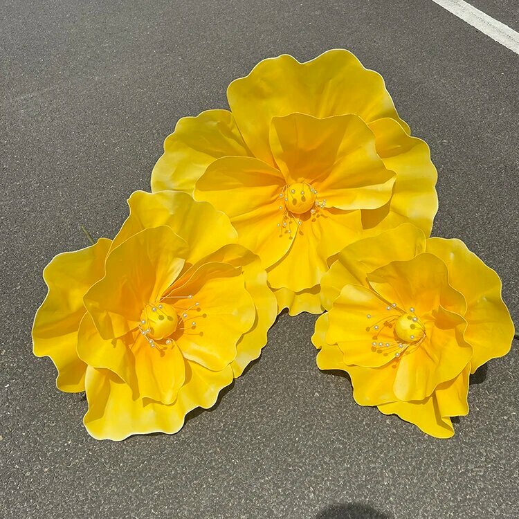 Искусственные цветы из пенопласта, 3 штуки Желтый, Only Flower Heads 11