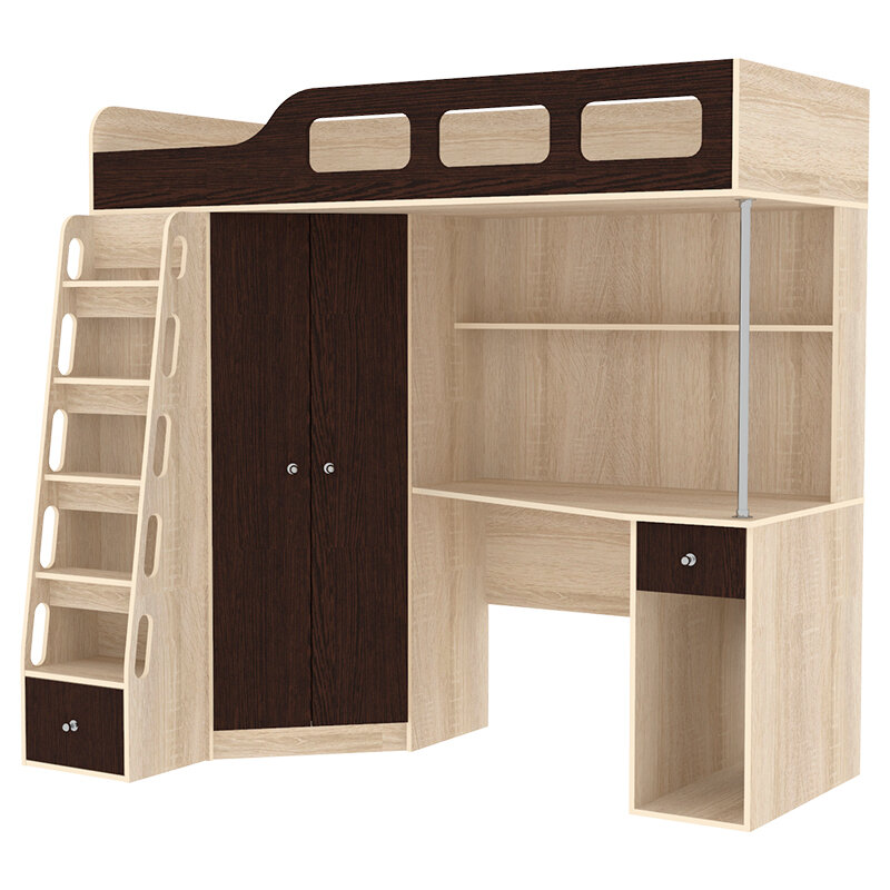 Астра-7 кровать чердак Дуб Сонома Венге