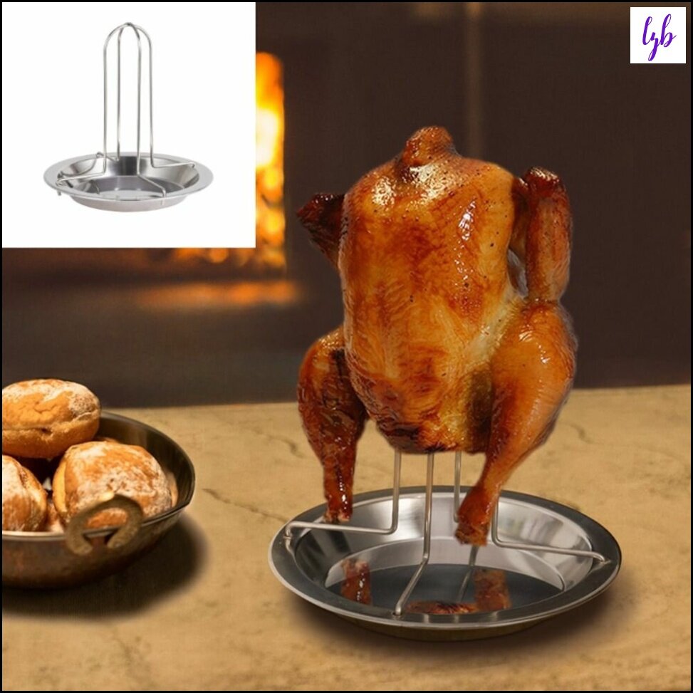 Ростер для тандыра, нержавеющая сталь, вертикальный дизайн, с грилем и миской