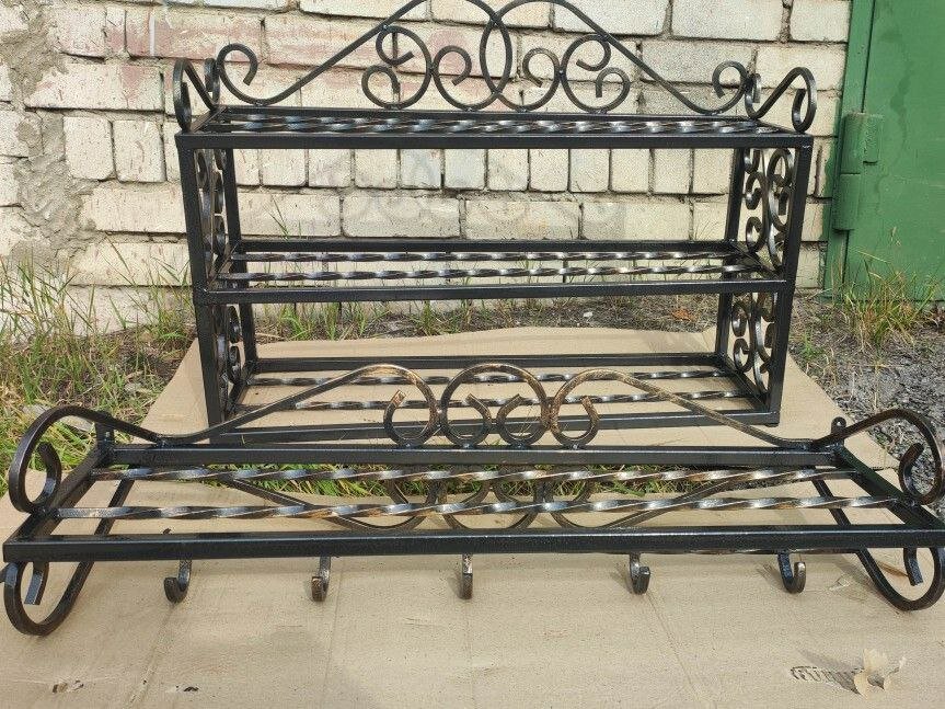 Комплект мебели в прихожую "Обувница и Вешалка", кованый, ручной работы