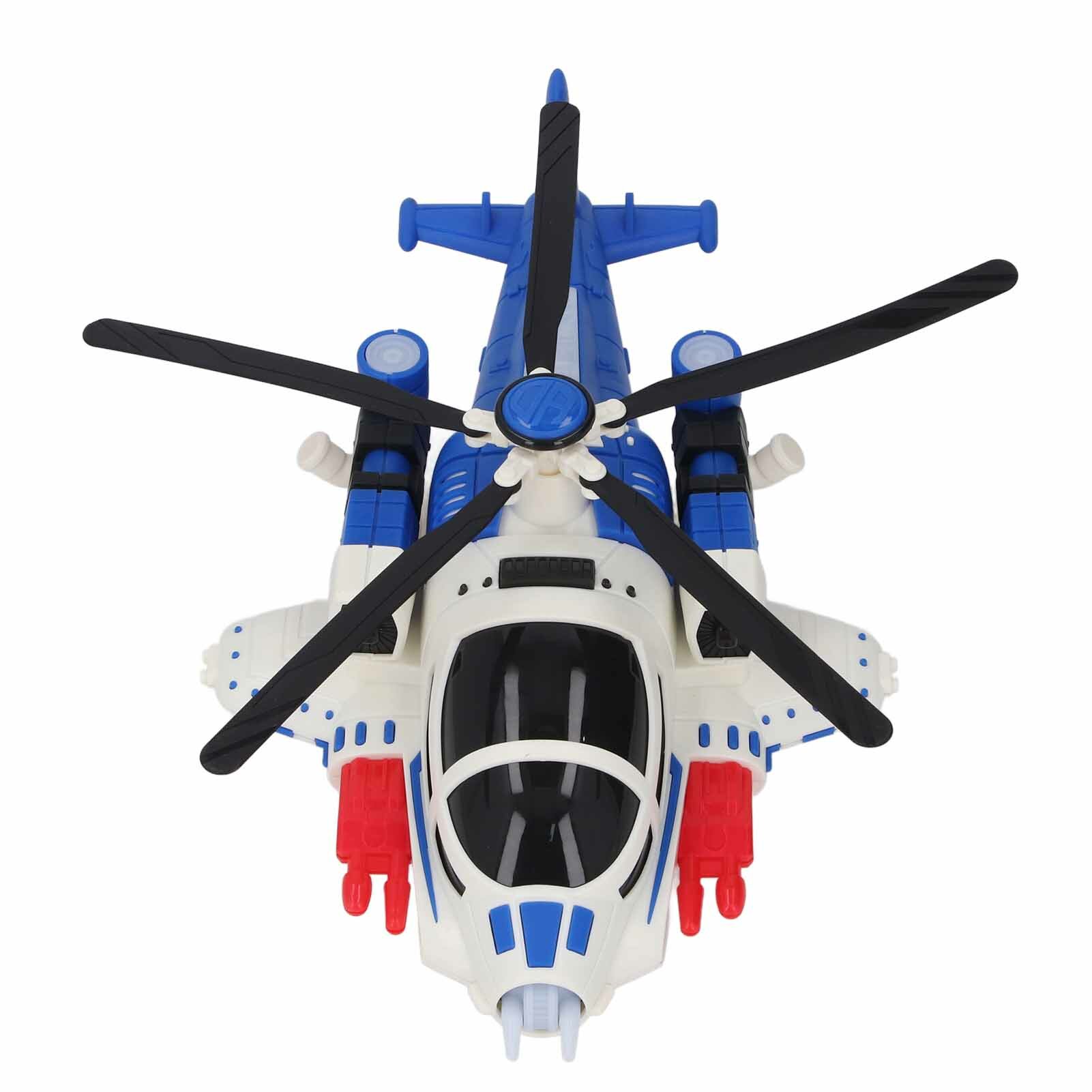 Детский игрушечный самолетик с классной музыкой, универсальным пропеллером, электрическим двигателем, светом и звуком, синий.