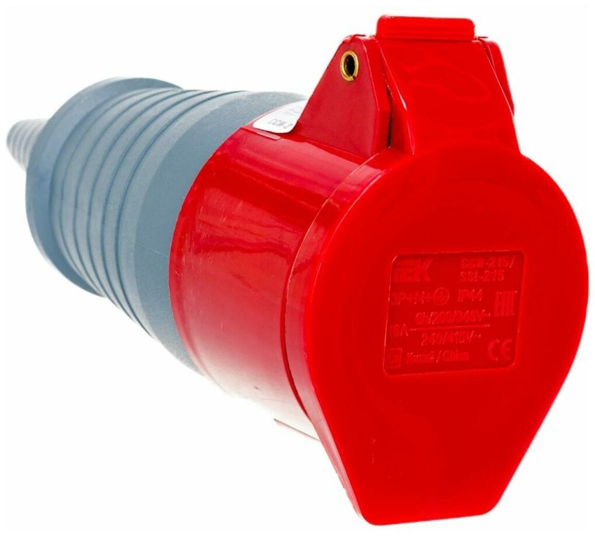 Розетка IEK PSR22-016-5, переносная, IP44, 380 В, 16 А, красная