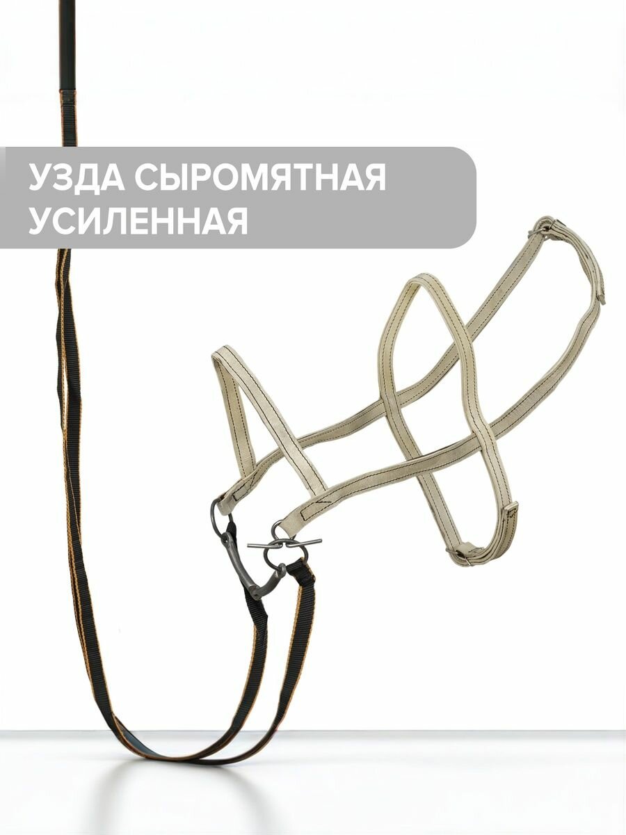 Узда для лошади / сыромятная усиленная 25 мм / REITER