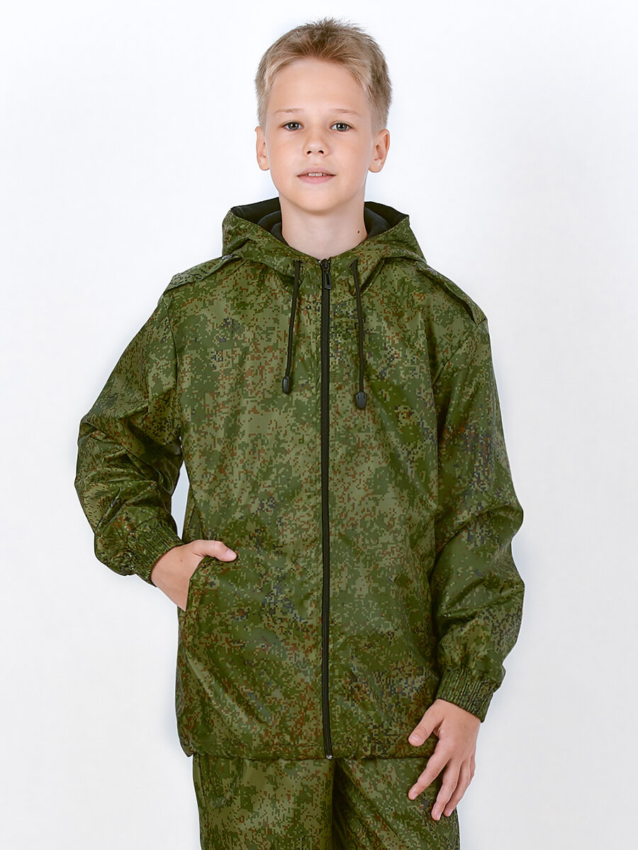 Ветровка демисезонная камуфляжная детская на флисе