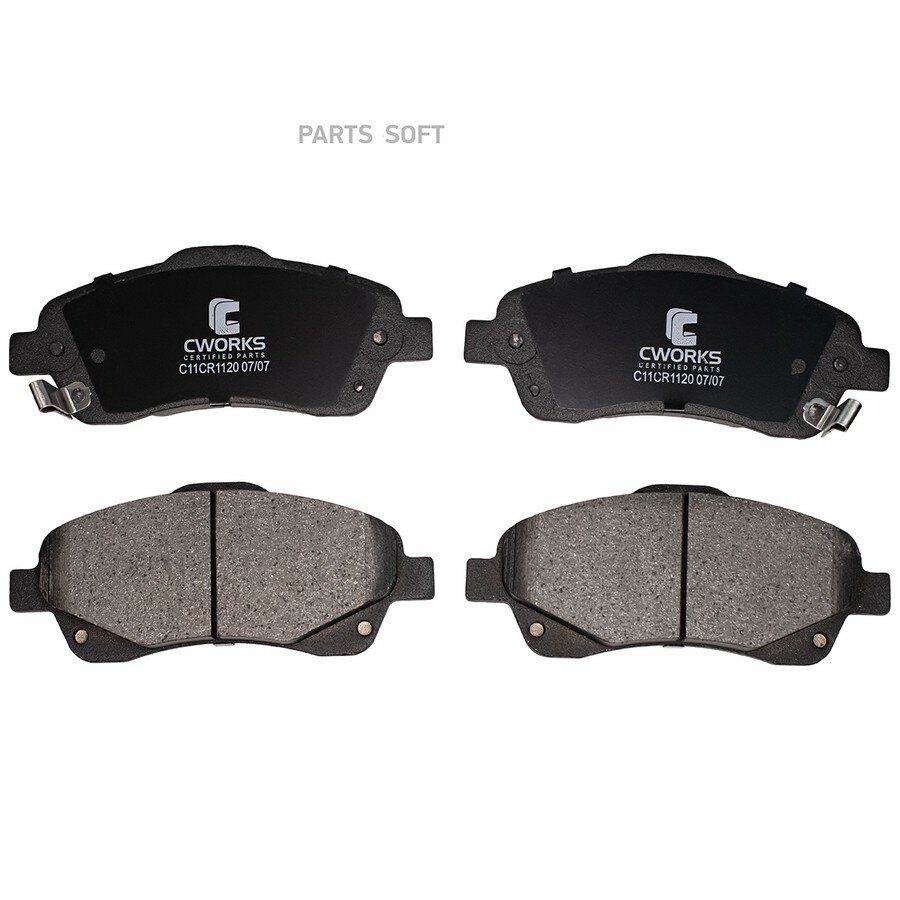CWORKS Тормозные колодки передние, Low Metallic