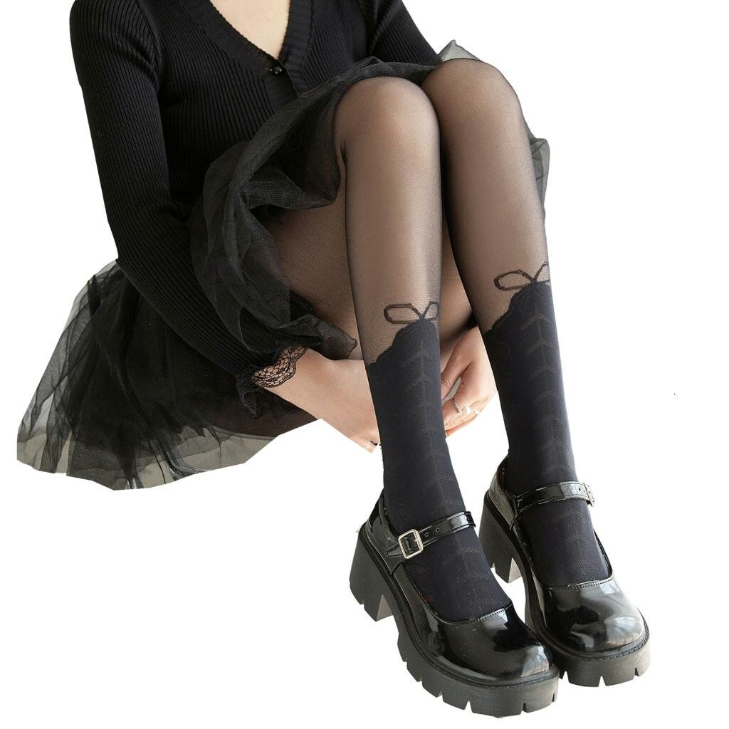 Носки, Эластичный пояс, Кружевные колготки с цветочным рисунком, мягкие нейлоновые чулки с несколькими узорами