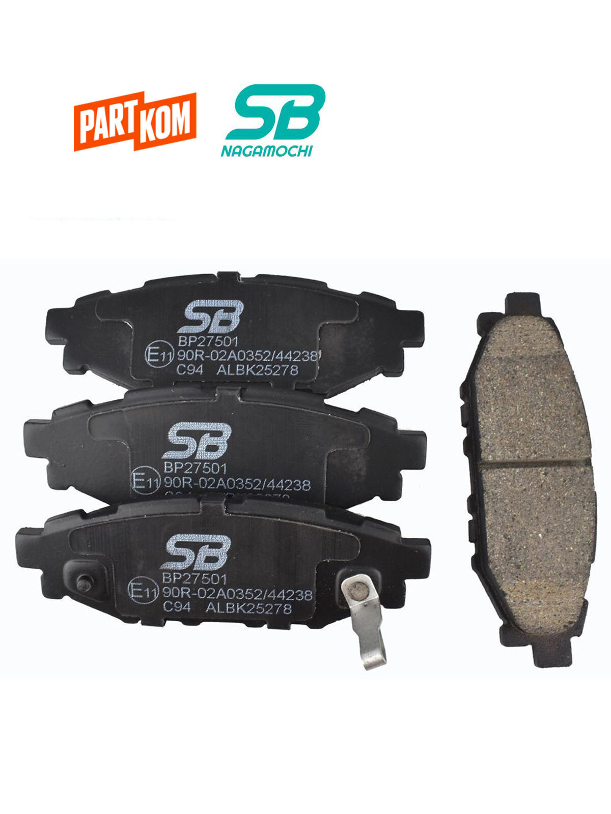Тормозные колодки задние SB NAGAMOCHI BP27501 для а/м Subaru Forester (SJ-SH), Impreza (GE-GH), Outback (BP), XV