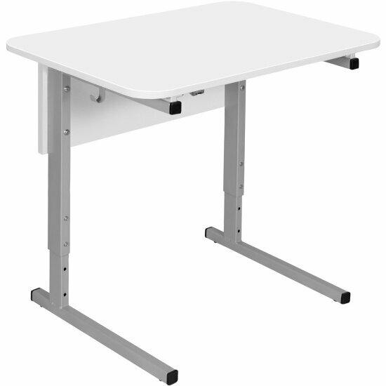 Стол-парта Дэми 1-местный регулируемый СУТ.54, 600х500х640-780 мм, рост 4-6, серый каркас, ЛДСП белая