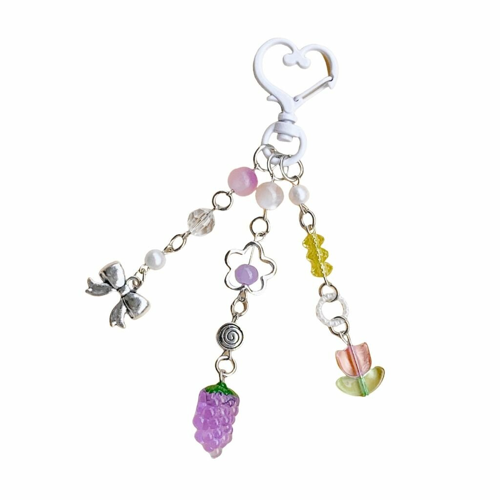 Брелок, Подвеска на цепочке для мобильного телефона с фруктовым цветком-фиолетовый