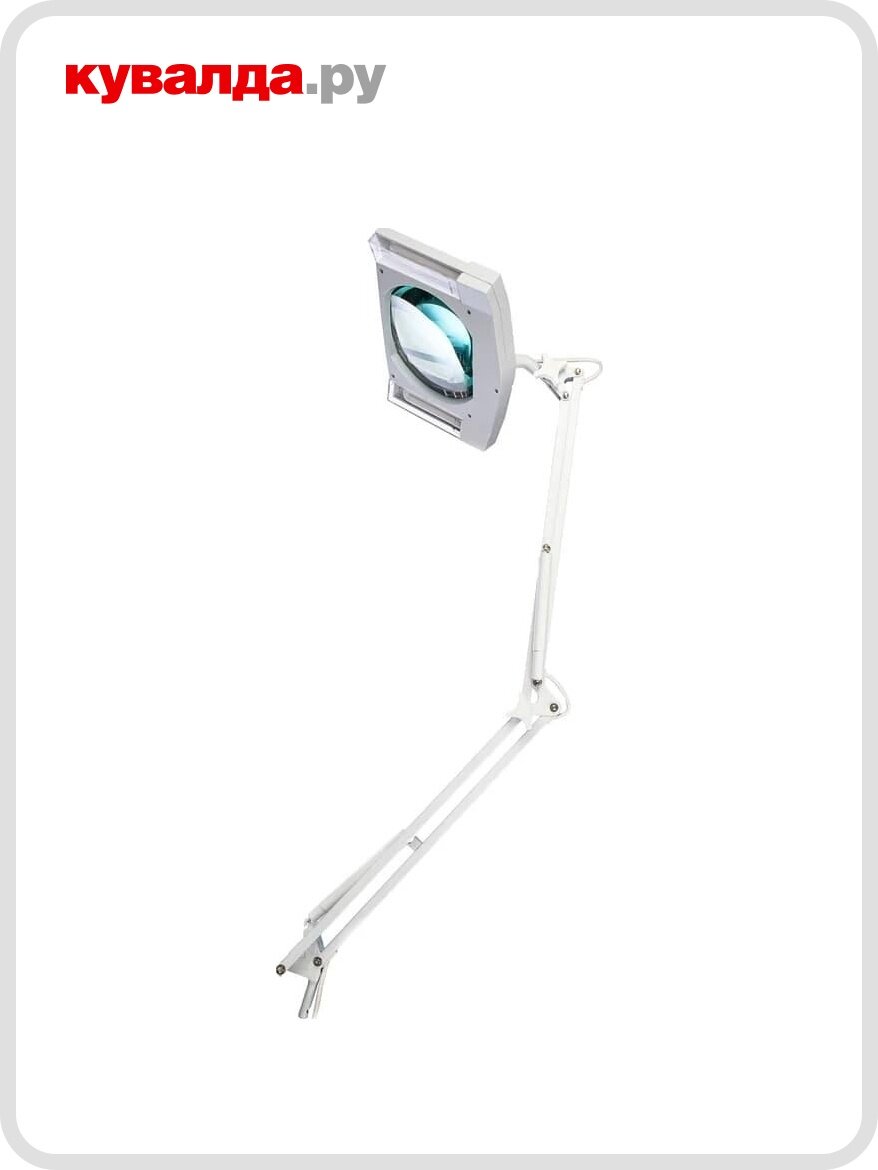 Лупа REXANT 31-0111 на струбцине квадратная 5D с подсветкой, 150х180мм