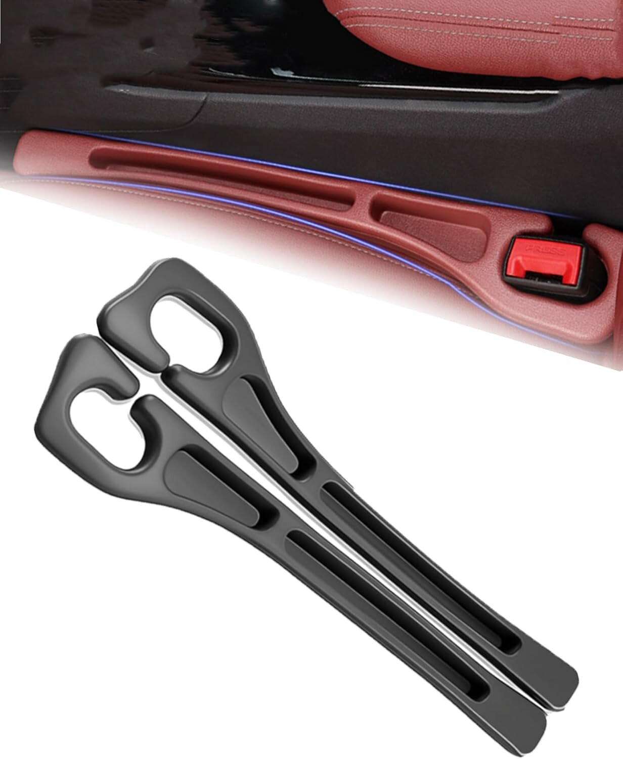 GAP Coozyland Seat - 2pcs Двойной слот -пролочный пробел, организатор Gap Car Seatland, наполнители с зазором на автомобильном сиденье Joyeloo с отверстиями для ремней безопасности