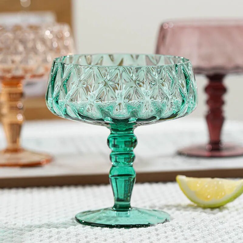 Коктейльный бокал из хрустального стекла Opovcom, зеленый, синий, янтарный