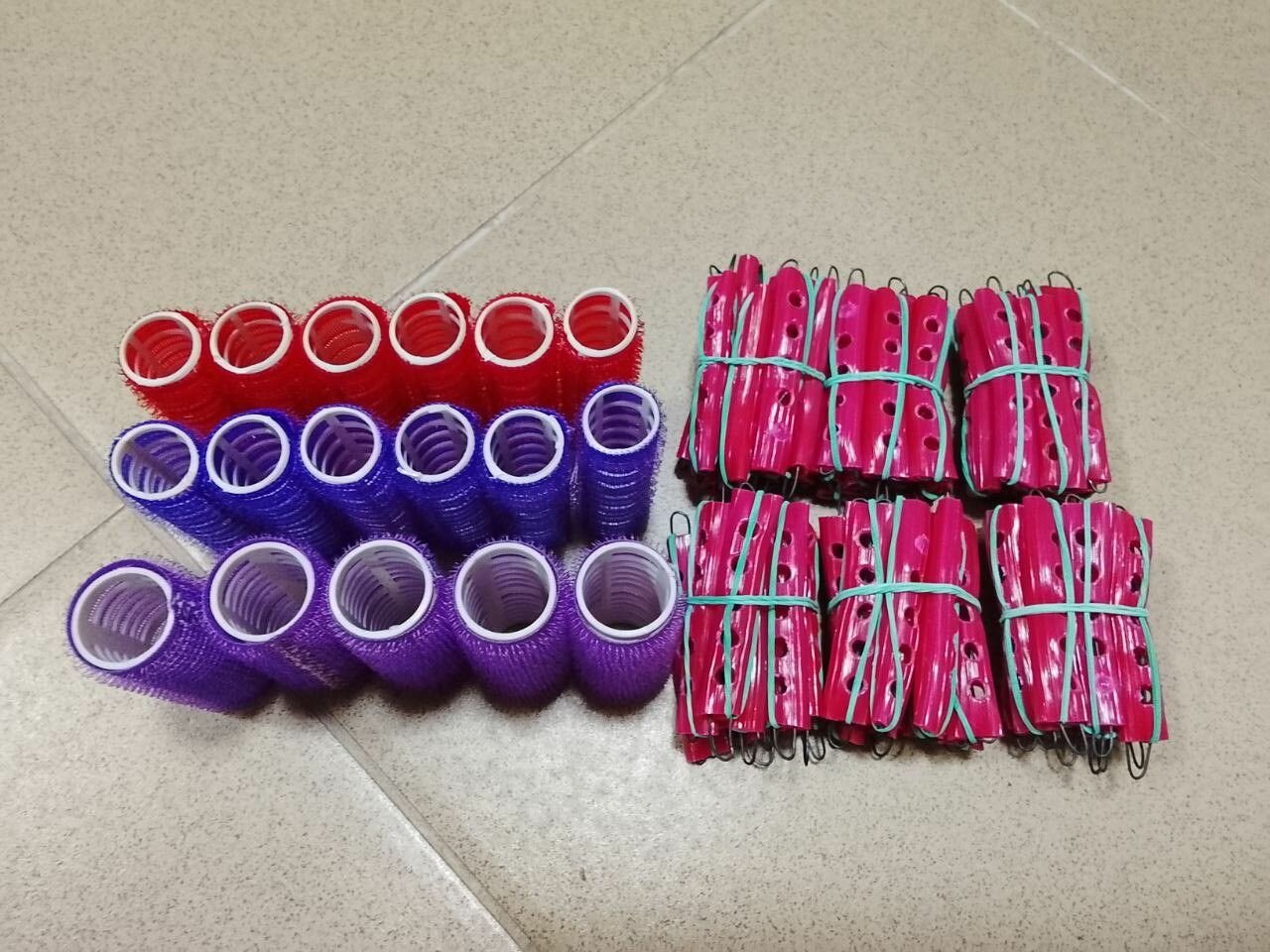 Бигуди липучка и резиновые бигуди трубочки