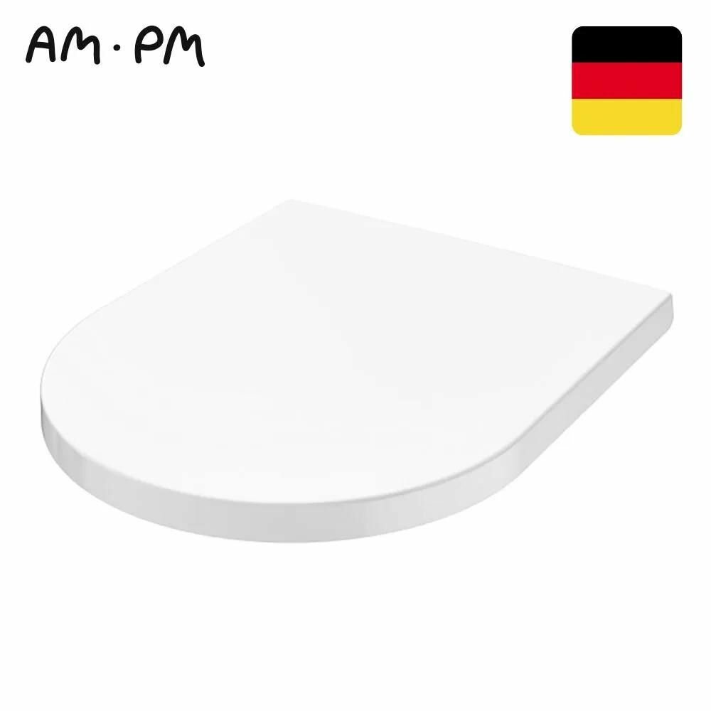 Сиденье для унитаза с микролифтом AM.PM Spirit V2.0 C707858WH белое быстросъемное с крышкой, ободок / стульчак / сидушка для унитаза, дюропласт, Германия