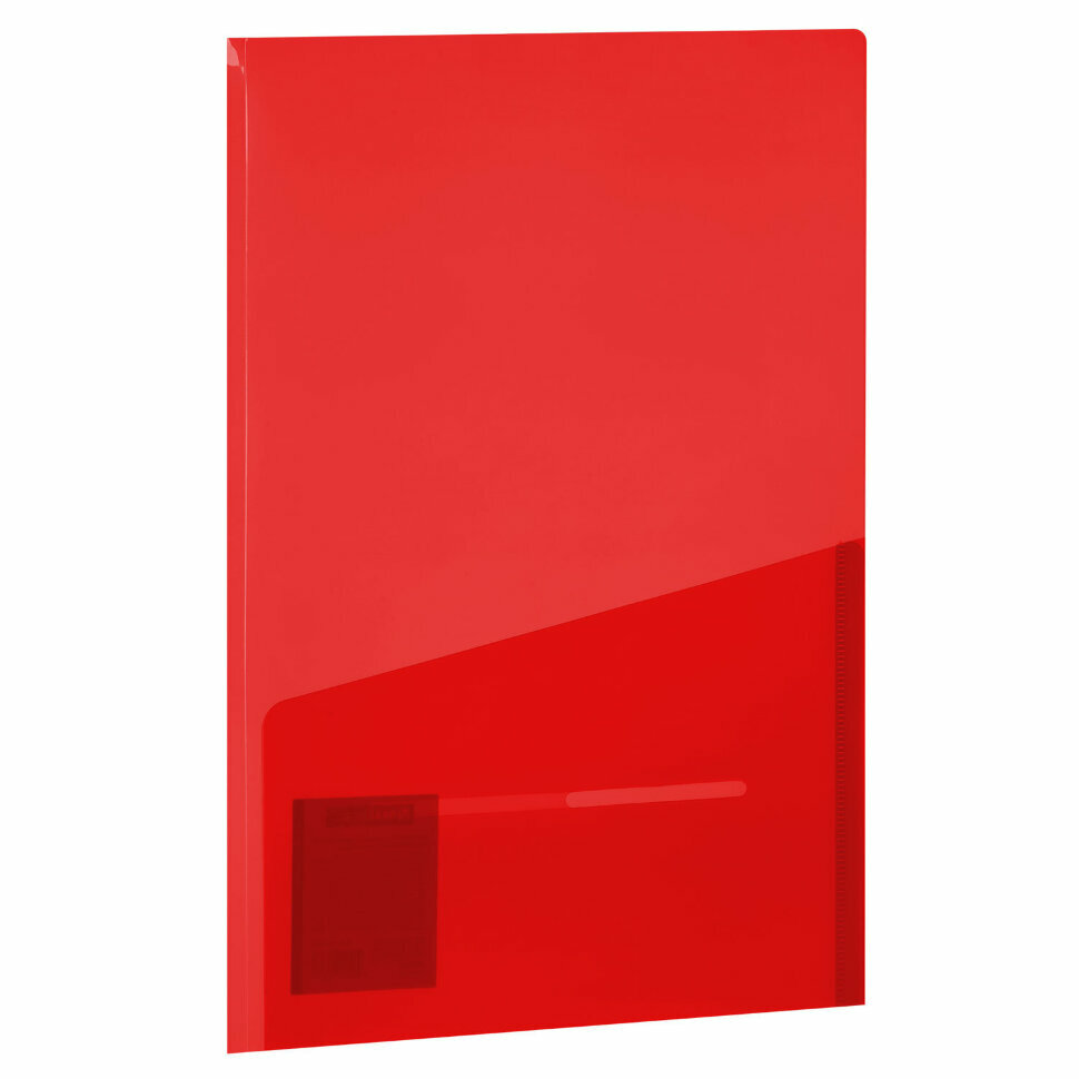 Папка-уголок 2 кармана, непрозрачная, А4, BRAUBERG "SPECIAL", красная, 0,18 мм, 273061, 273061