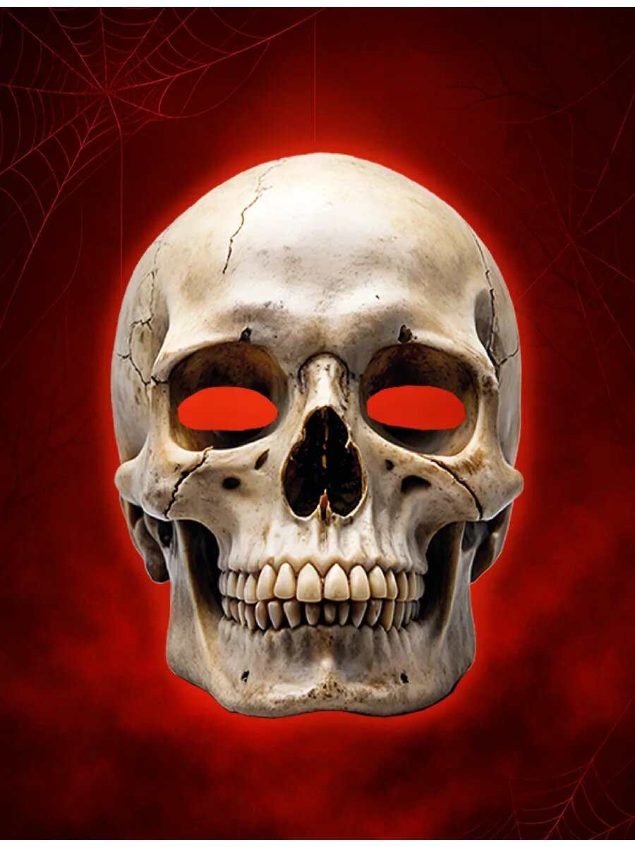 Карнавальная маска Череп, серый