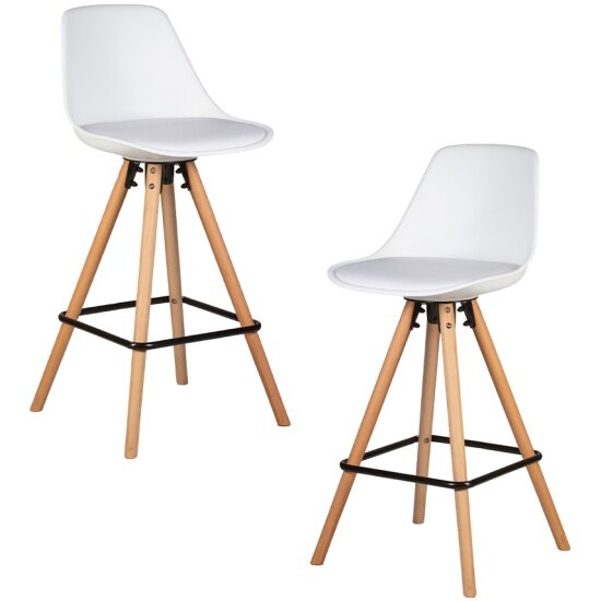 Стул полубарный Dobrin RONNI (ножки светлый бук, белый (ZL-W-02))(2 шт/уп)