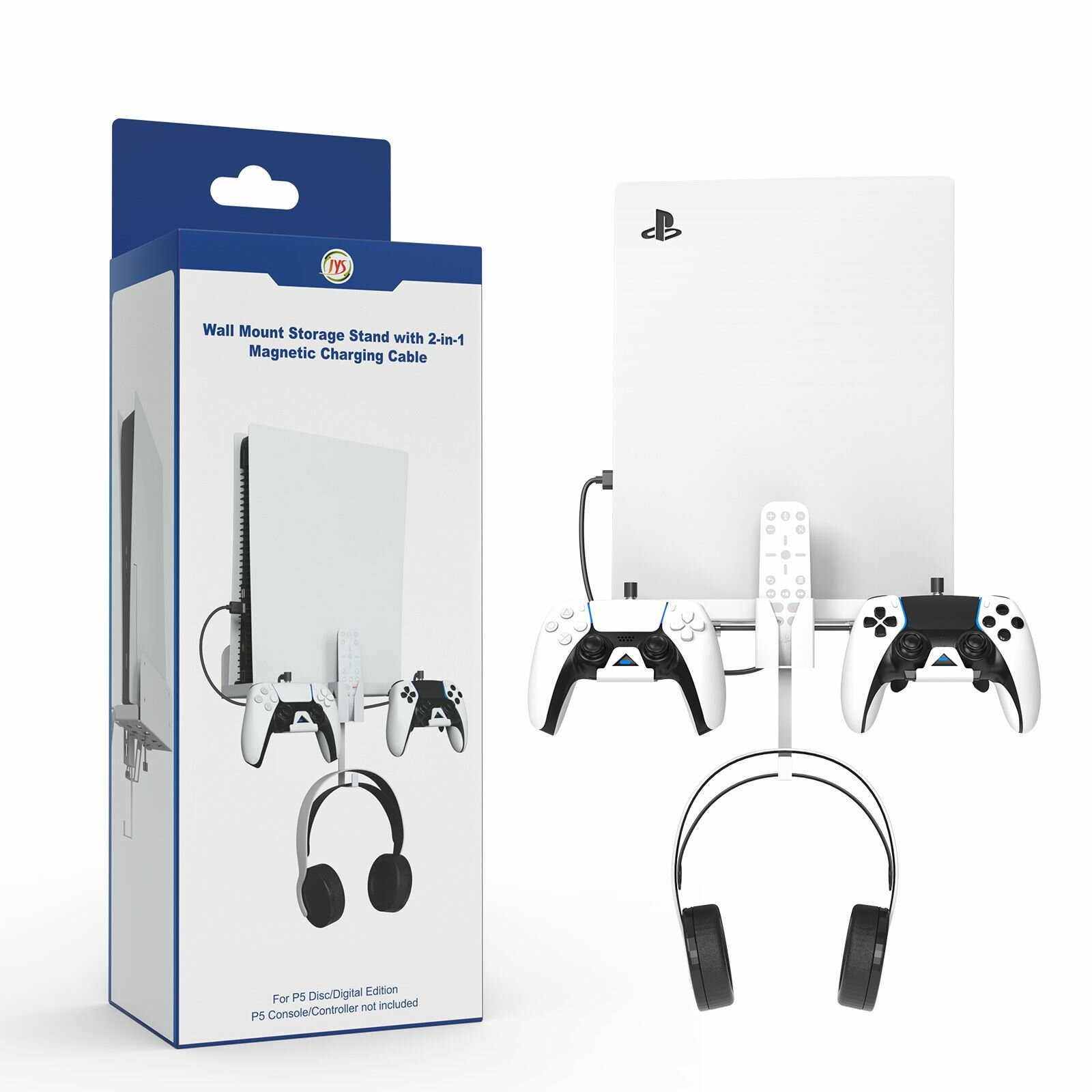 Кронштейн для консоли PS5, настенный кронштейн, комплект зарядных кабелей с ручкой, игровые аксессуары, настенная игровая консоль