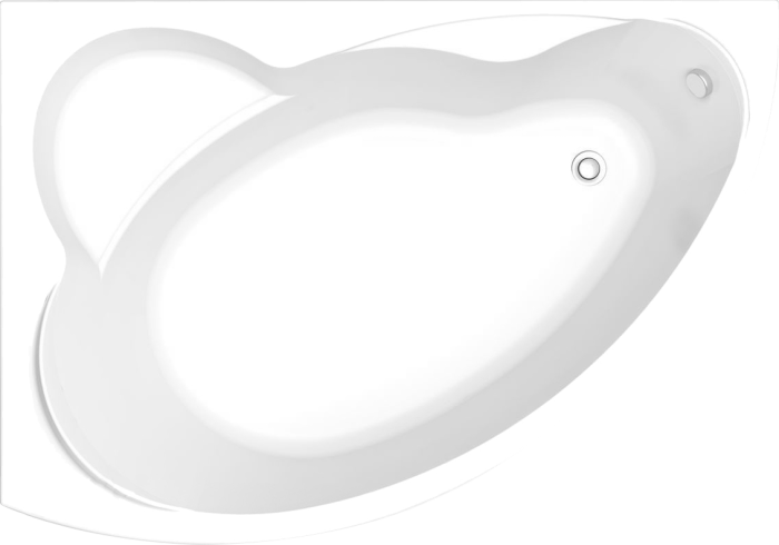 Акриловая ванна Bas Лагуна L 170x120 см, угловая, левая, пристенная, белая, асимметричная, с каркасом, с сиденьем