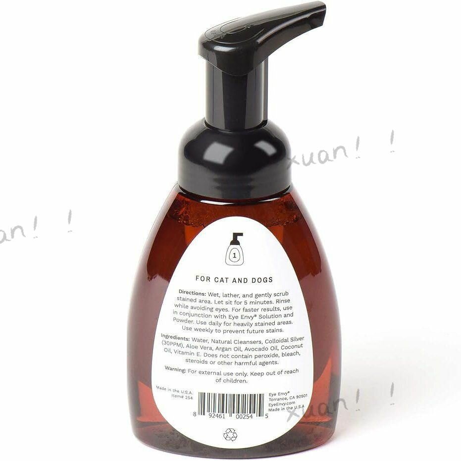 Eye Envy Пенящееся очищающее средство для удаления пятен от слез собак и кошек 8.45oz 250mlcs