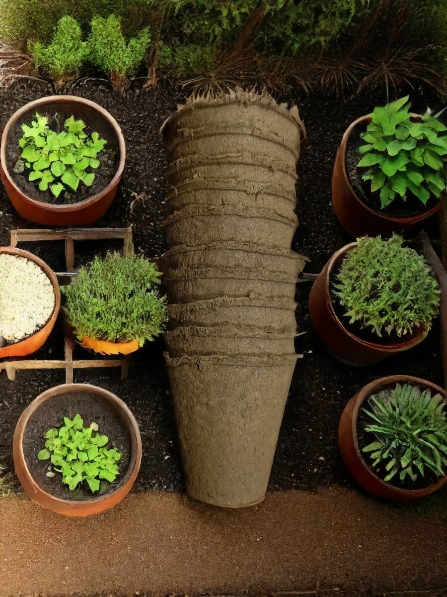 Торфяные горшочки для рассады круглые 80*80 мм ( 10шт.) Экоторф