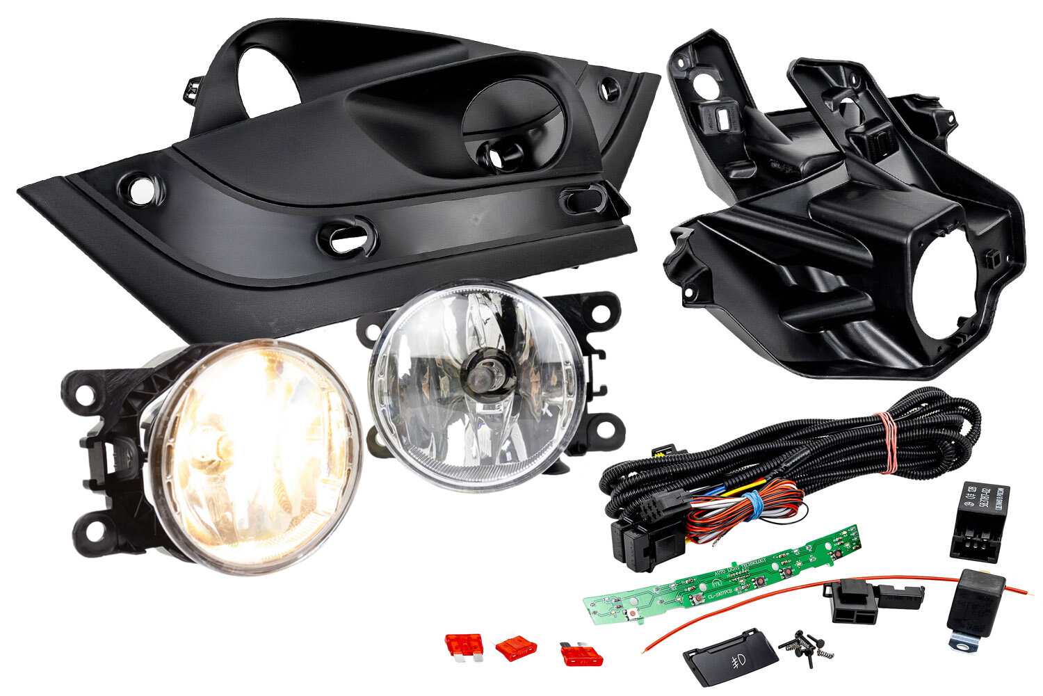 Комплект подключения ПТФ ML с платой, рамками и кронштейнами для Лада Веста