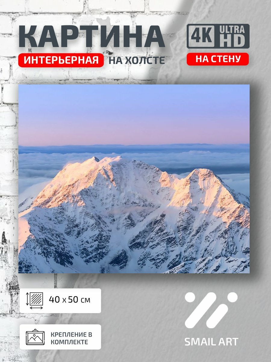 Картина на холсте интерьерная 40 на 50 на стену Снег top для офиса пейзаж интерьер декор