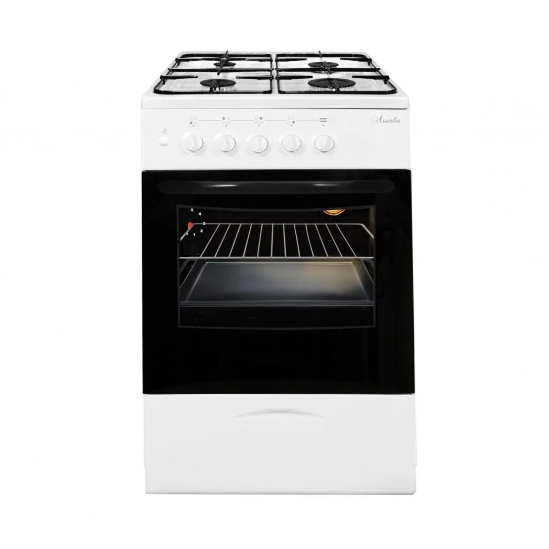 Плита газовая Лысьва ГП 4к20 МС-2у, 57 л, 4 конфорки, газ-контроль, электроподжиг, без крышки, белый