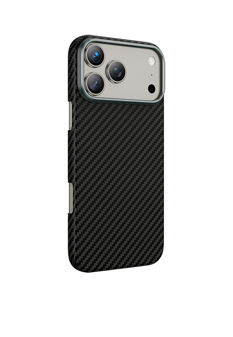 Чехол iPhone 17 Pro Max KEEPHONE KEVILAR DIAGO MagSafe Карбон арамидное волокно 1500D, 38 шт. магнитов N52-10Н - Черный