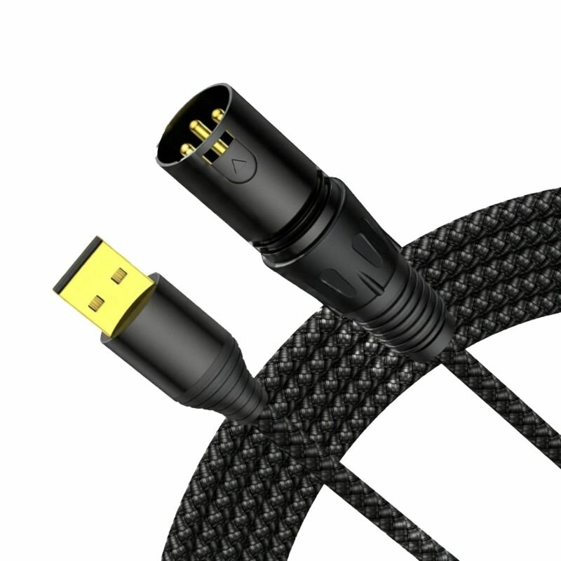 (1 шт.) Кабель USB-A (папа) -> XLR (папа), 1.5м
