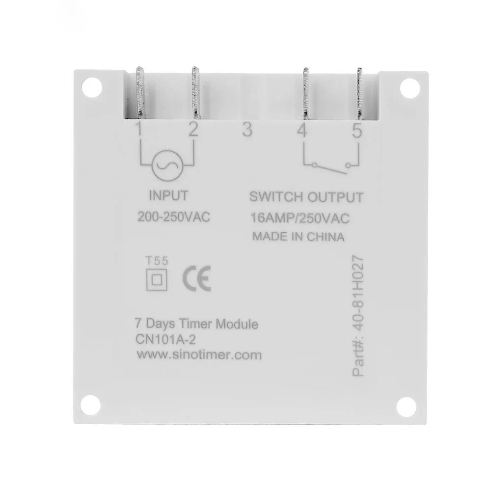 7-ми дневной таймер-реле SINOTIMER CN101A 220VAC