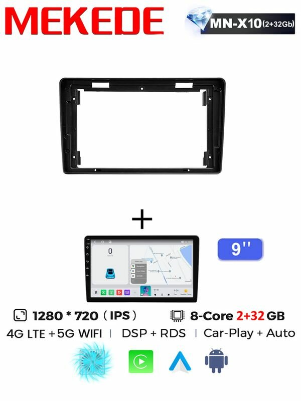 Магнитола 9" Mekede MN X10 Pro 2/32 Gb Citroen Berlingo 2 B9 2008-2019 carplay