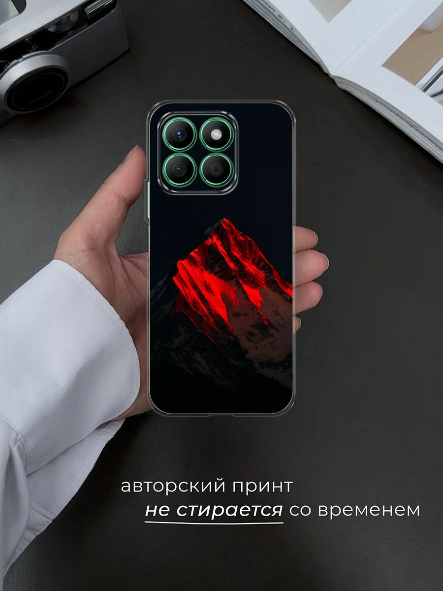 Силиконовый чехол на Honor X8B / Хонор X8B с принтом Красная гора — фото 1