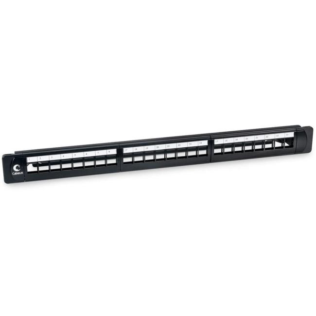 PLB-24 Cabeus PLB-24 Модульная патч-панель 19", 24 порта, 1U, для неэкранированных модулей, с задним кабельным организа