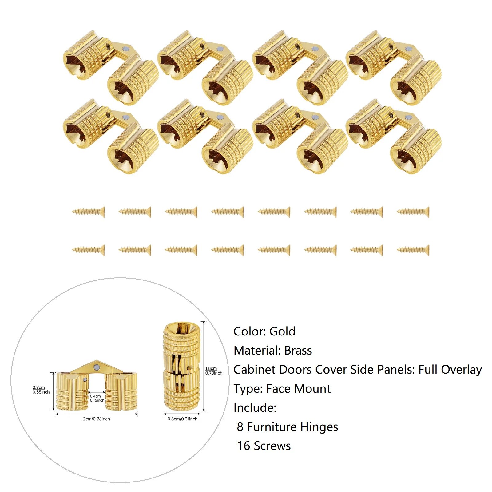 Скрытые латунные петли для шкатулки 8/10/12/14/16/18 мм 8mm