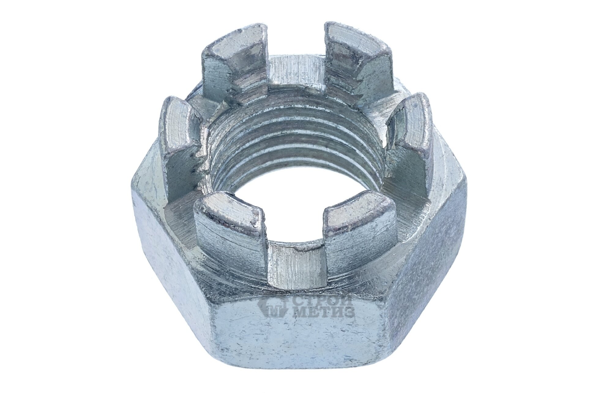 Гайка корончатая М6 DIN 935 оцинкованная "МастерБолтиков" (10 шт)