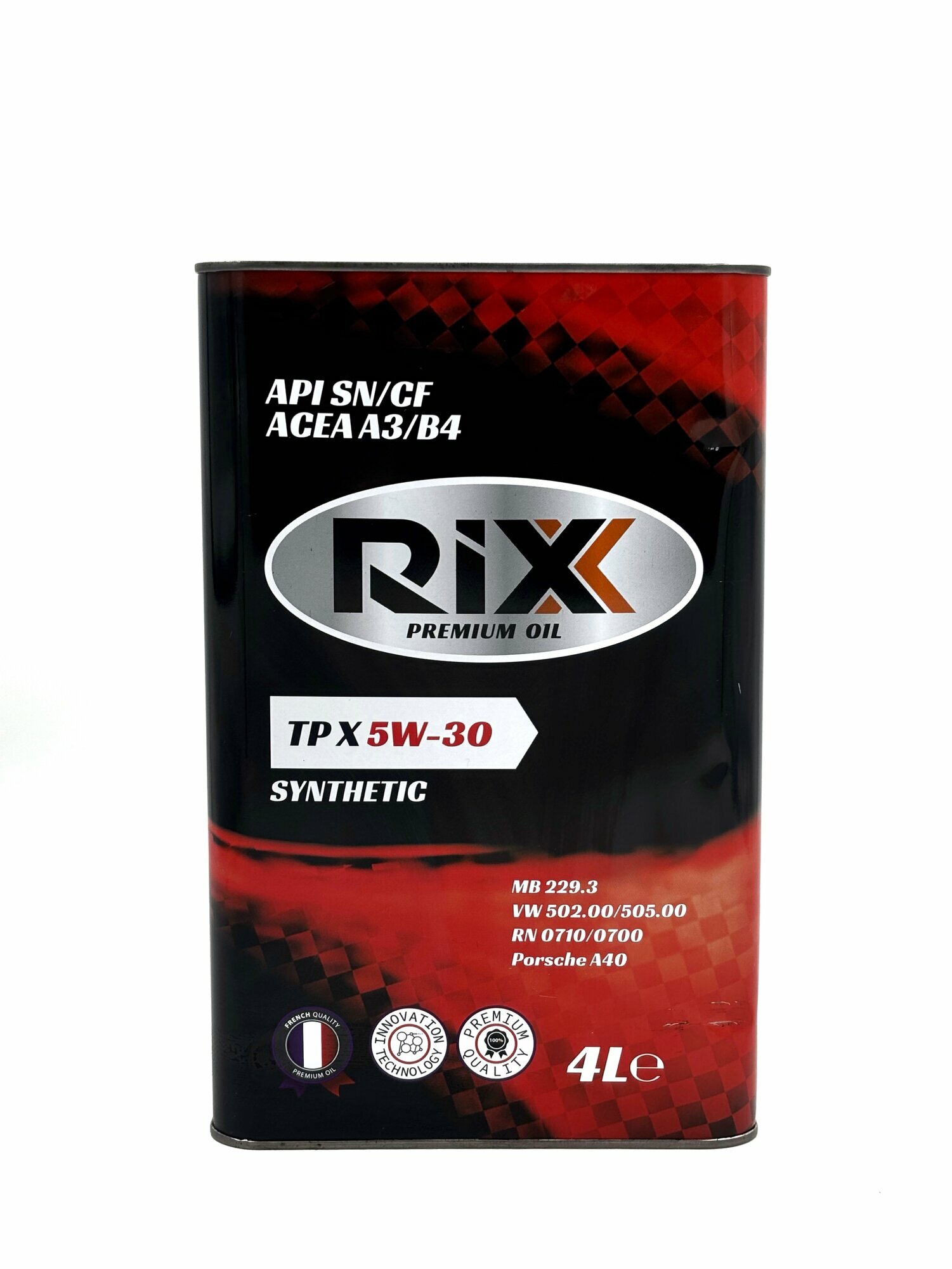Масло моторное RIXX TP X 5W-30 SN/CF, 4 литра, синтетическое