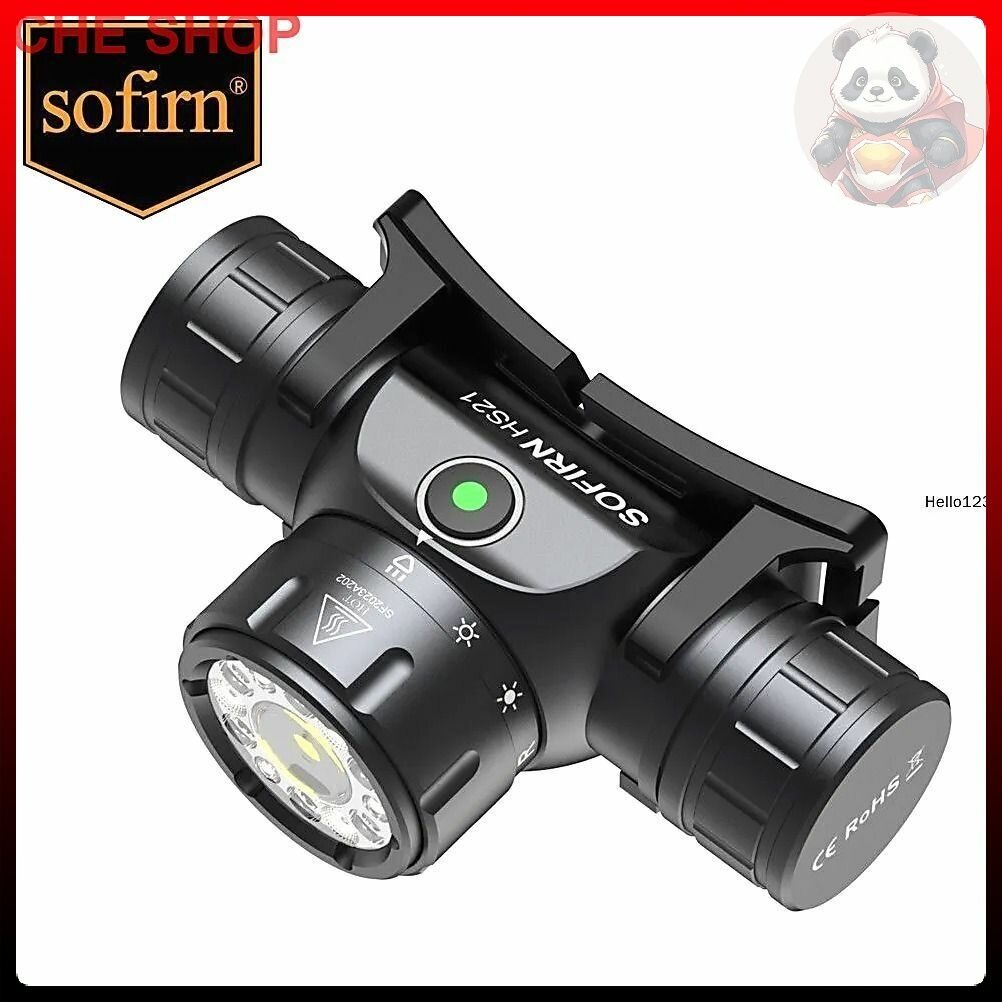 Sofirn HS21 SFT40 6000K Налобный фонарь с ближним и дальним светом и красным светом 18650 Перезаряжаемый фонарик с вращающимся регулятором яркости.