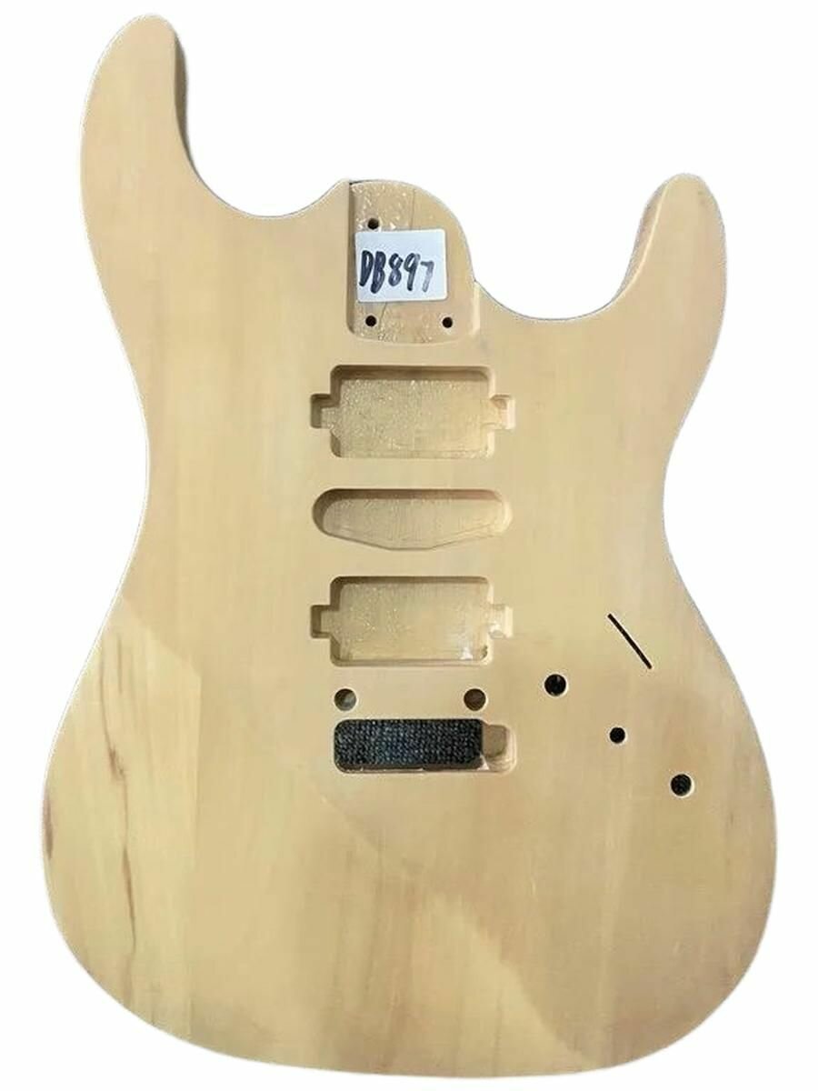 DB897 Корпус гитары ST из цельного липового дерева, натуральный цвет, незавершенная версия, конфигурация звукоснимателей HSH, деталь для самостоятельной сборки электрогитары.