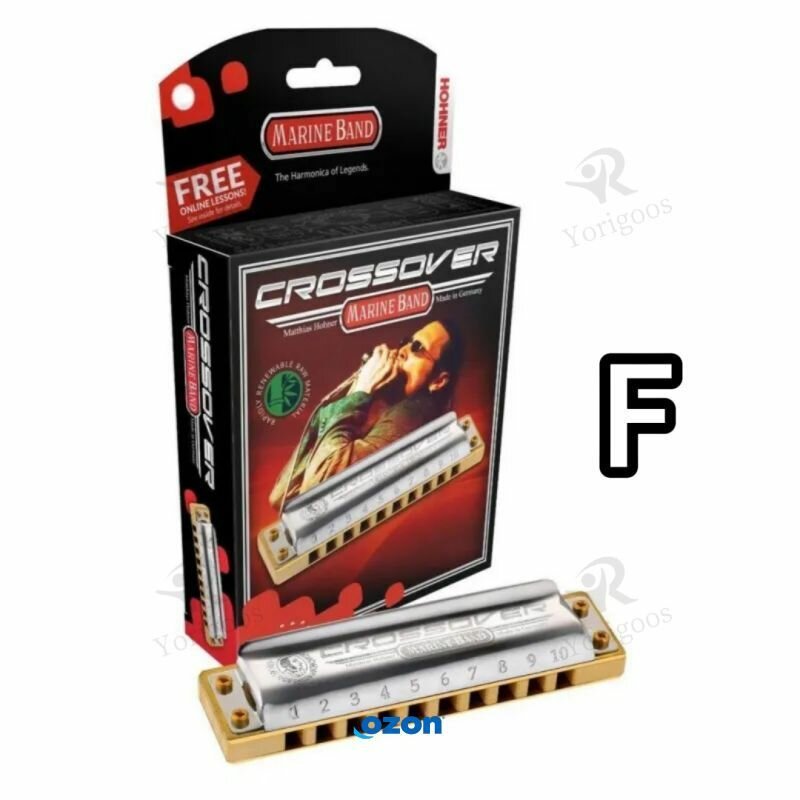 Hohner Marine Band Crossover MBC 10-дырочная блюзовая гармоника для начинающих и исполнителей-F