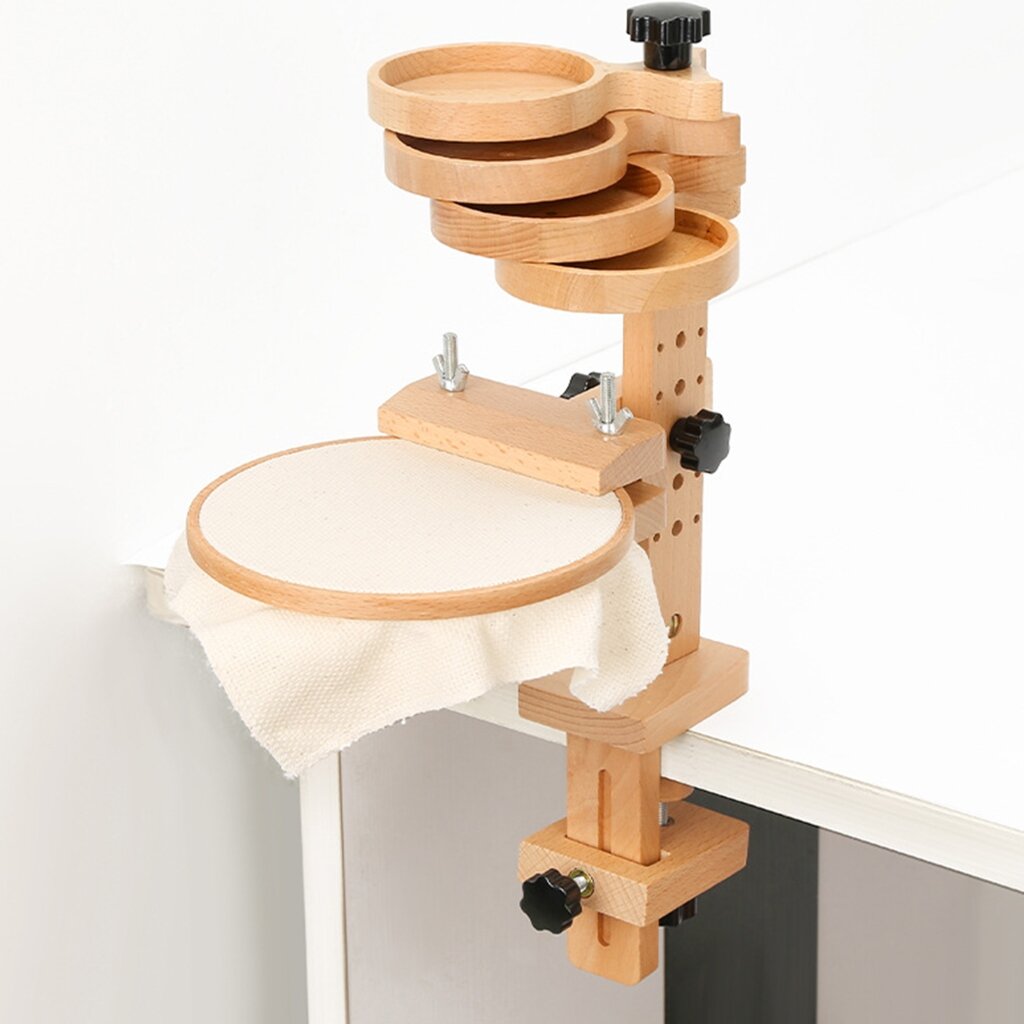 Подставка Для Пялец для Вышивания Регулируемая Подставка Для Вышивания Крестиком, Свободный Для Рук Деревянный Держатель Пялец для Вышивания для Шитья