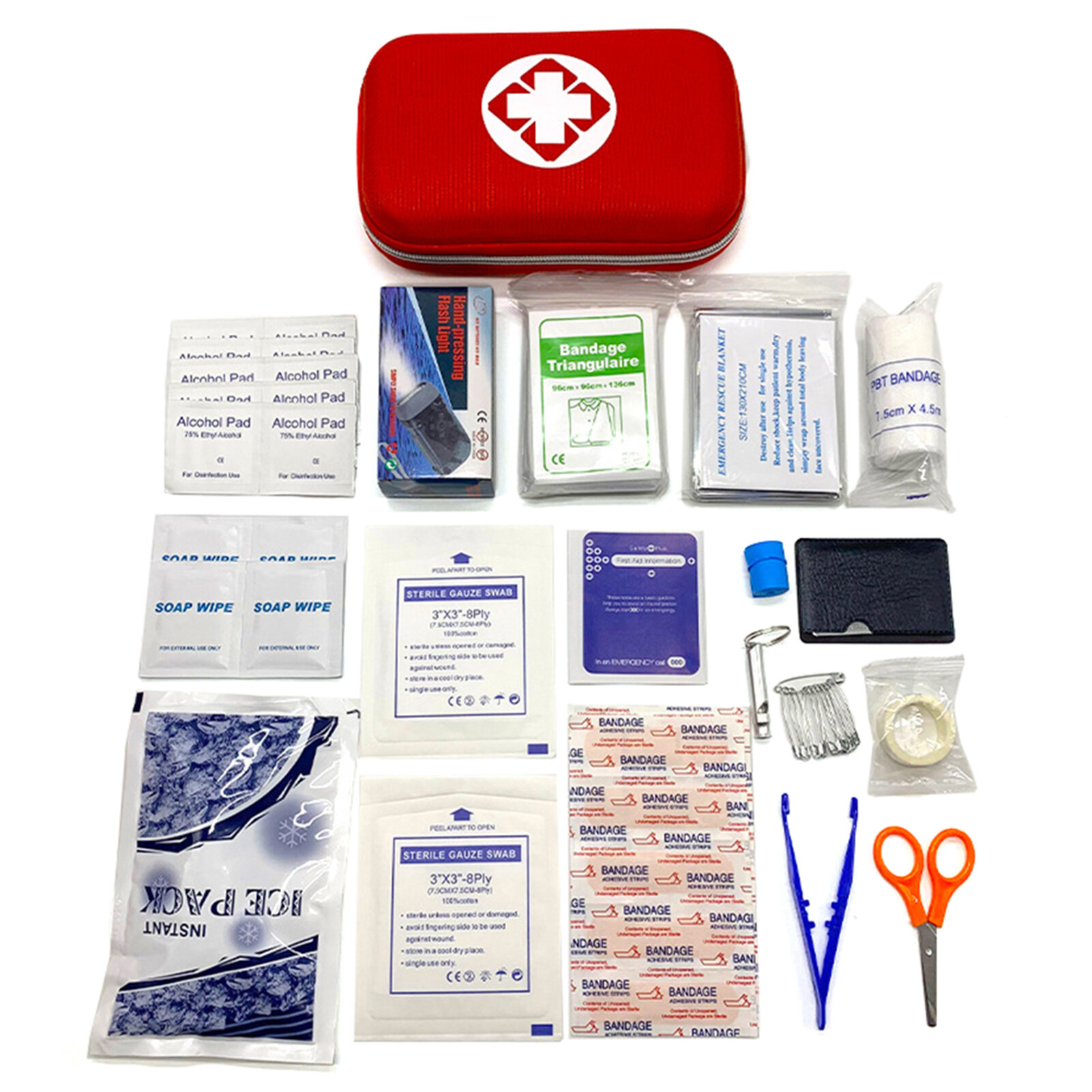44 Шт Аптечка Первой Помощи Аварийный Комплект для Дома Автомобиля Офиса На Открытом Воздухе Кемпинг Пешие Прогулки Путешествия Приключения Выживание