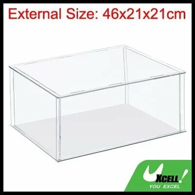 134516 Прозрачный акриловый бокс для коллекций, 46x21x21 см, защита от пыли, для поделок и коллекций