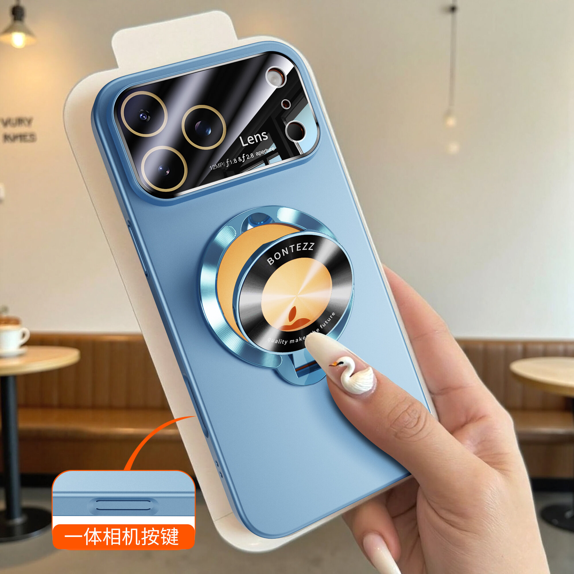 Чехол для Apple iPhone 17 Pro Max / Айфон 17 Про Макс, soft touch, чехол-кардиомонитор, поликарбонат (PC), защита камеры, ударопрочный, встроенная подставка, усиленные углы, Apple, Apple iPhone 17 Pro Max