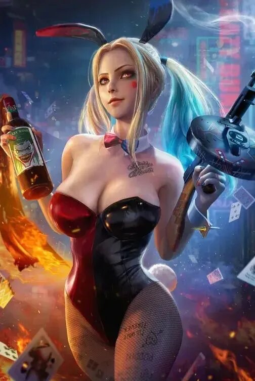 Алмазная Мозаика "Харли Квинн В Красно-черном" 40x50 См Алмазная Вышивка / Картина Стразами Подарков / Украшения