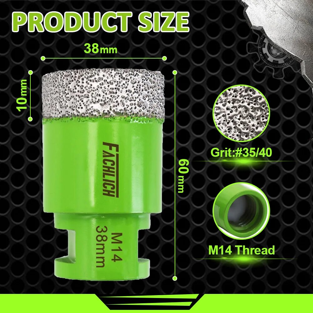 Сверла-коронки FACHLICH 6-150 мм для сухого сверления 2pcs, 38mm