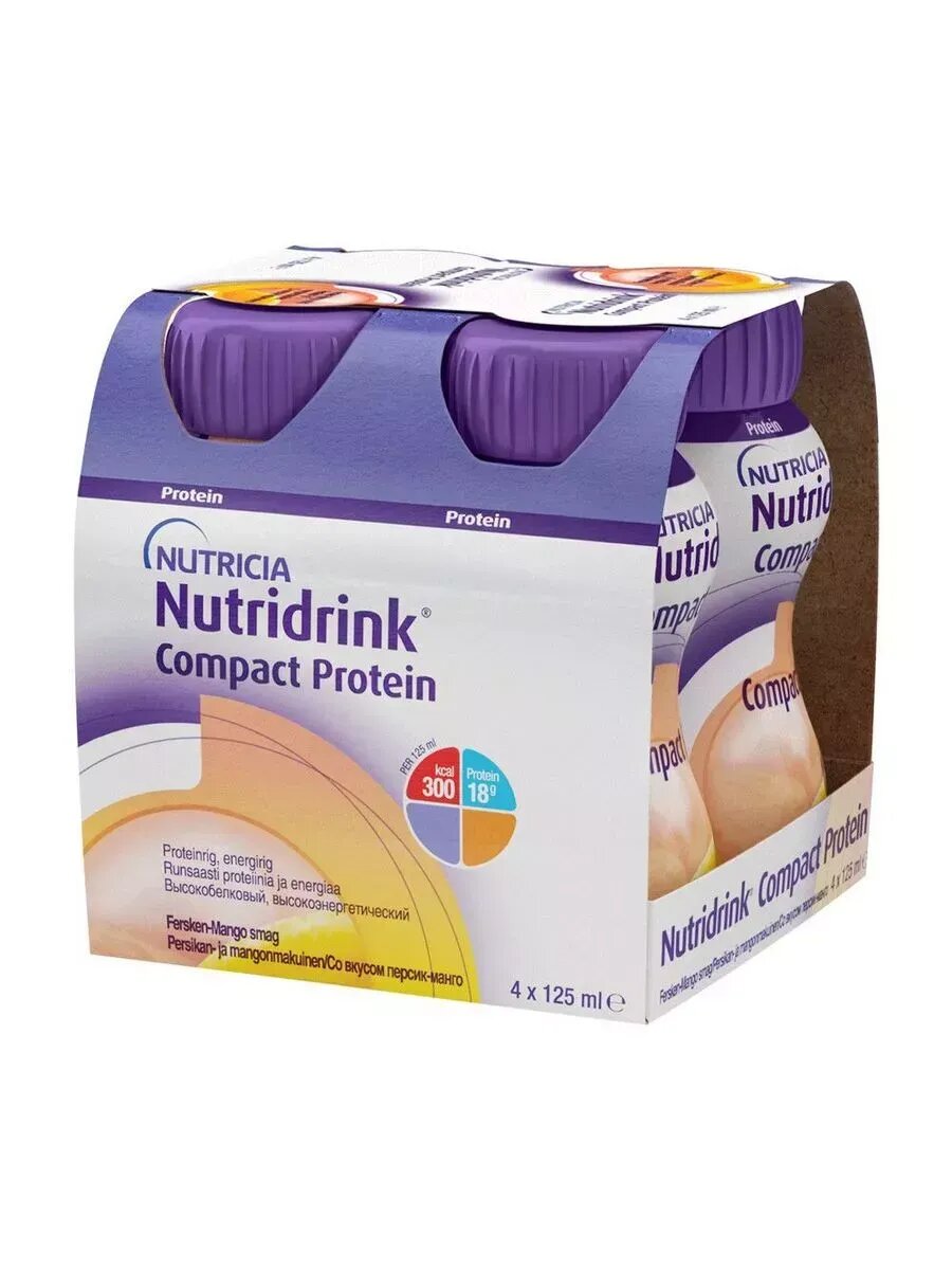Нутридринк компакт протеин персик/манго 125 мл 4 шт.-1уп.